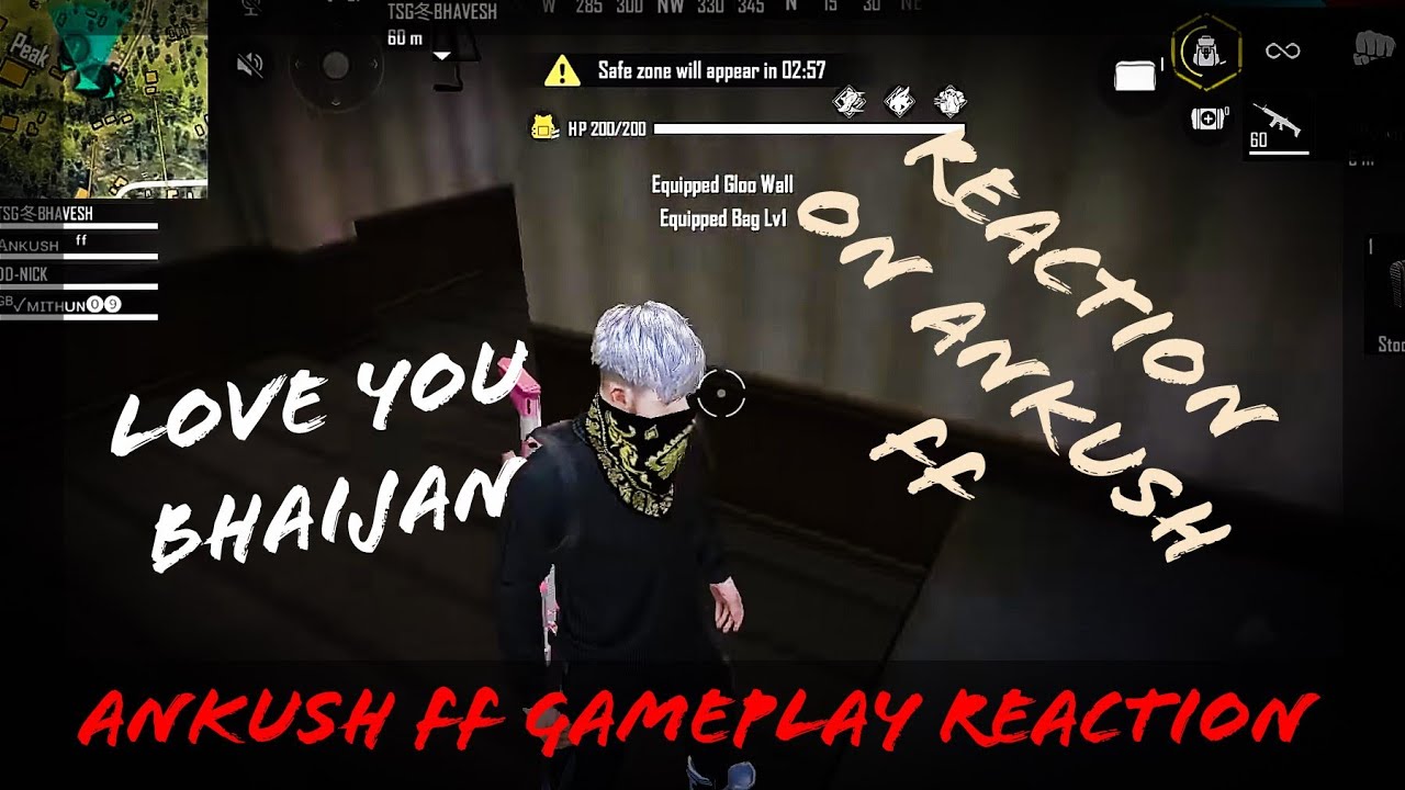 ANKUSH ff Gameplay Reaction | ANKUSH freefire | Free fire gameplay ...