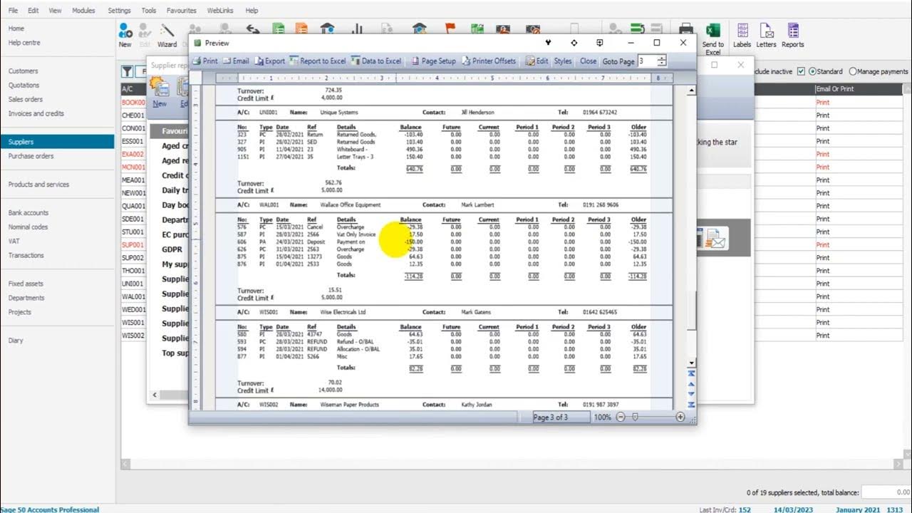 Aged Creditors on Sage 50 - Sage Tutorial - Aged Balances #accounting #sage - YouTube