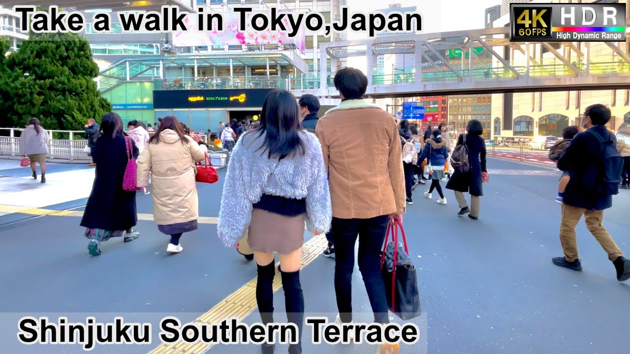 4K 60fps HDR// Take a walk in Tokyo, Japan,Shinjuku Sanchome→South Exit ...