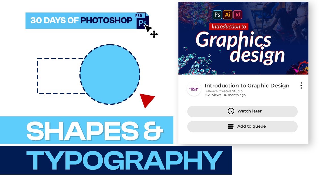 [Day2] - Working with Shapes and Typography in Photoshop - YouTube
