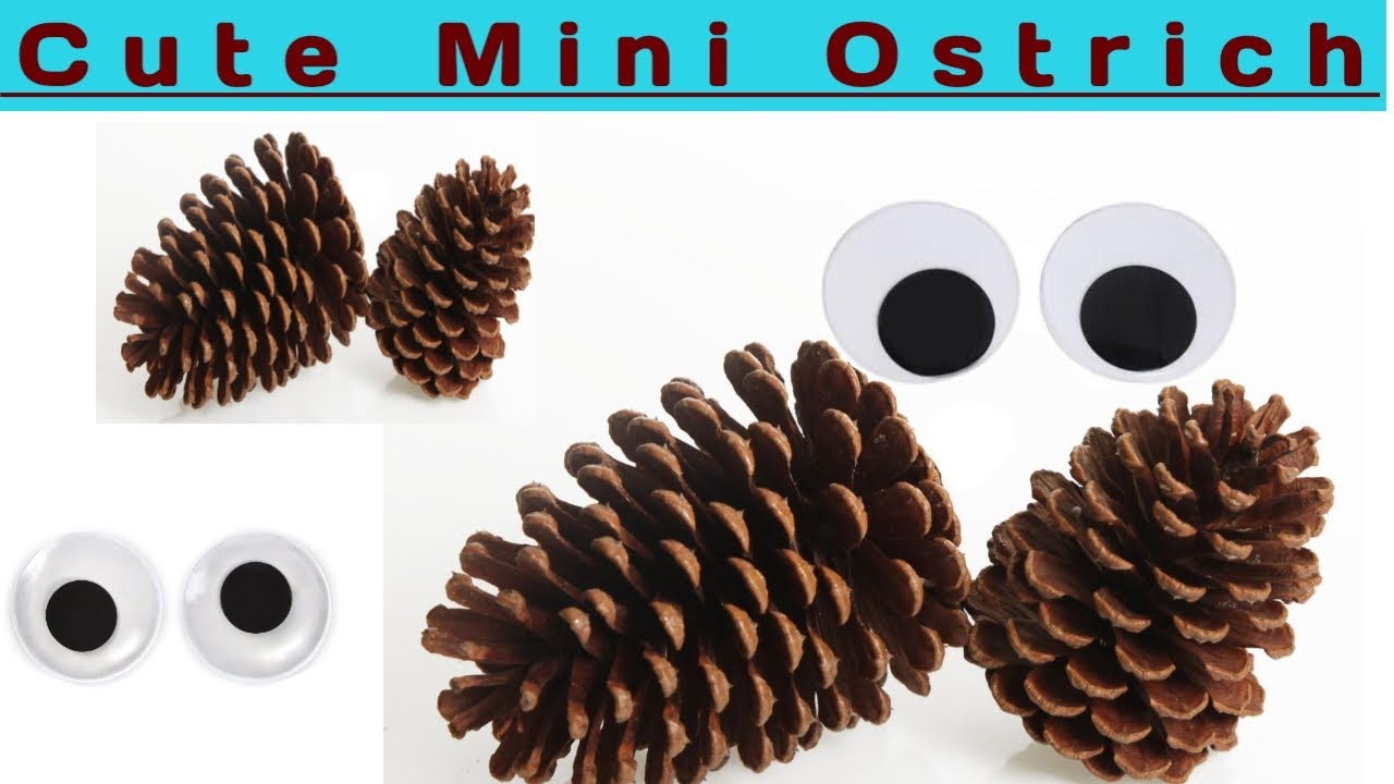 DIY mini ostrich with pine cone ||Mini ostrich craft idea with pine ...