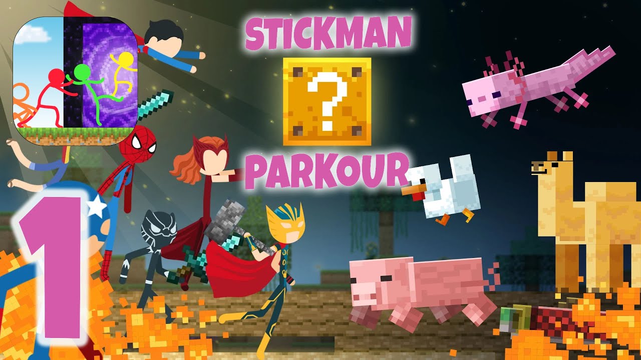 Stickman Parkour: Jump and run - Gameplay Walkthrough Part #1 (Level 1 ...