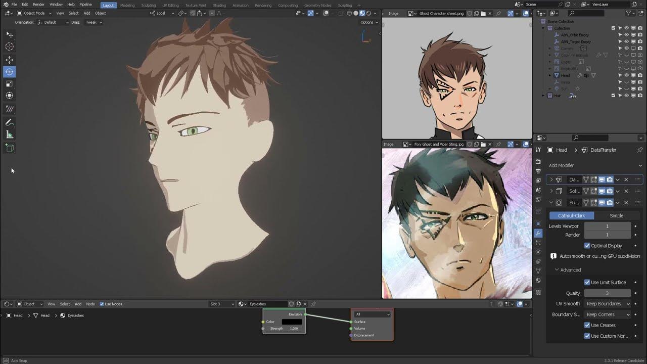 Ghost - Hair modeling (layering and quick shader) - YouTube