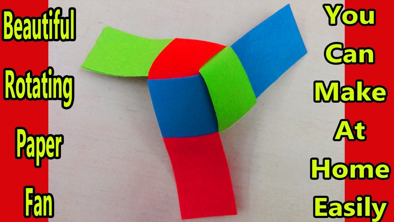 how to make a rotating paper fan easily at home | paper craft - YouTube