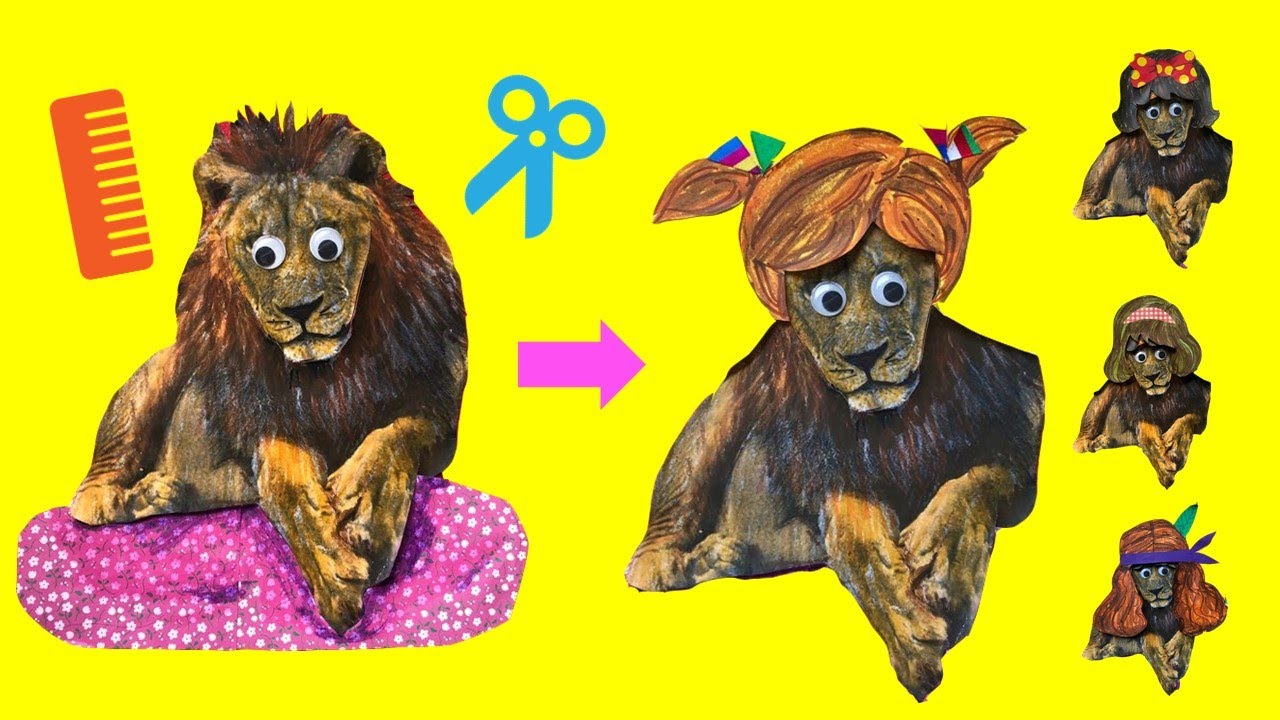 사자의 머리 변신! 헤어스타일북 만들기 / 5 Different Hairstyle for a Lion - YouTube