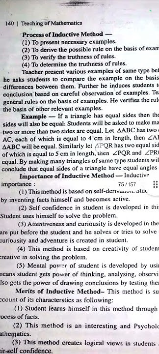 Inductive method, teaching method , B.Ed first year notes - YouTube