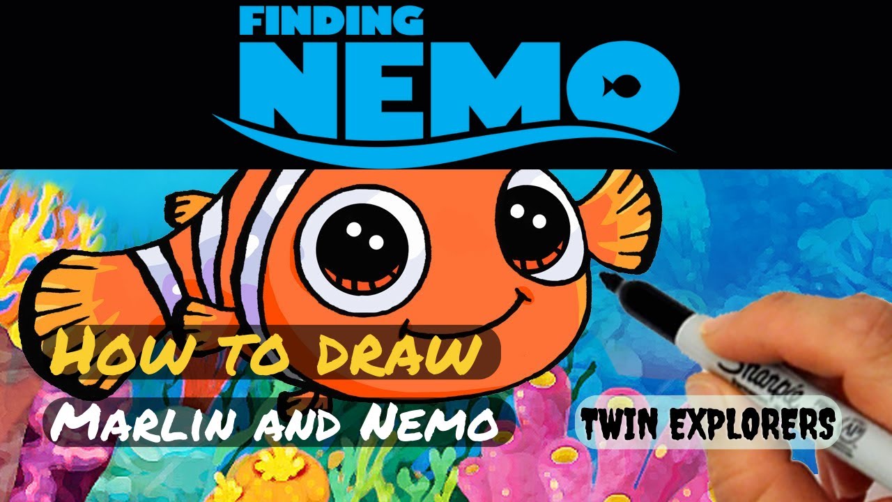 How to draw Marlin and Nemo for kids |step by step easy| Finding Nemo ...