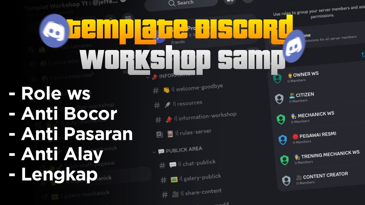 TEMPLATE DISCORD WORKSHOP SAMP || TERBARU 2025 ANTI PASARAN || ANTI BOCOR😱 - YouTube