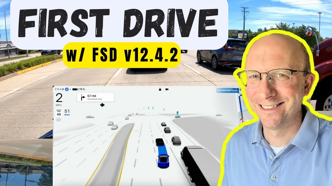 First Impressions of FSD 12.4.2 in Northwest Suburbs of Chicago - YouTube