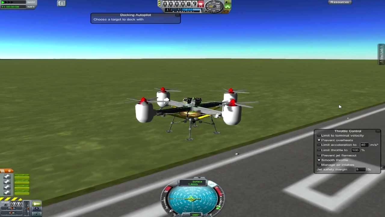KSP 0.20.2 - Unmanned Quadrotor Drone - YouTube