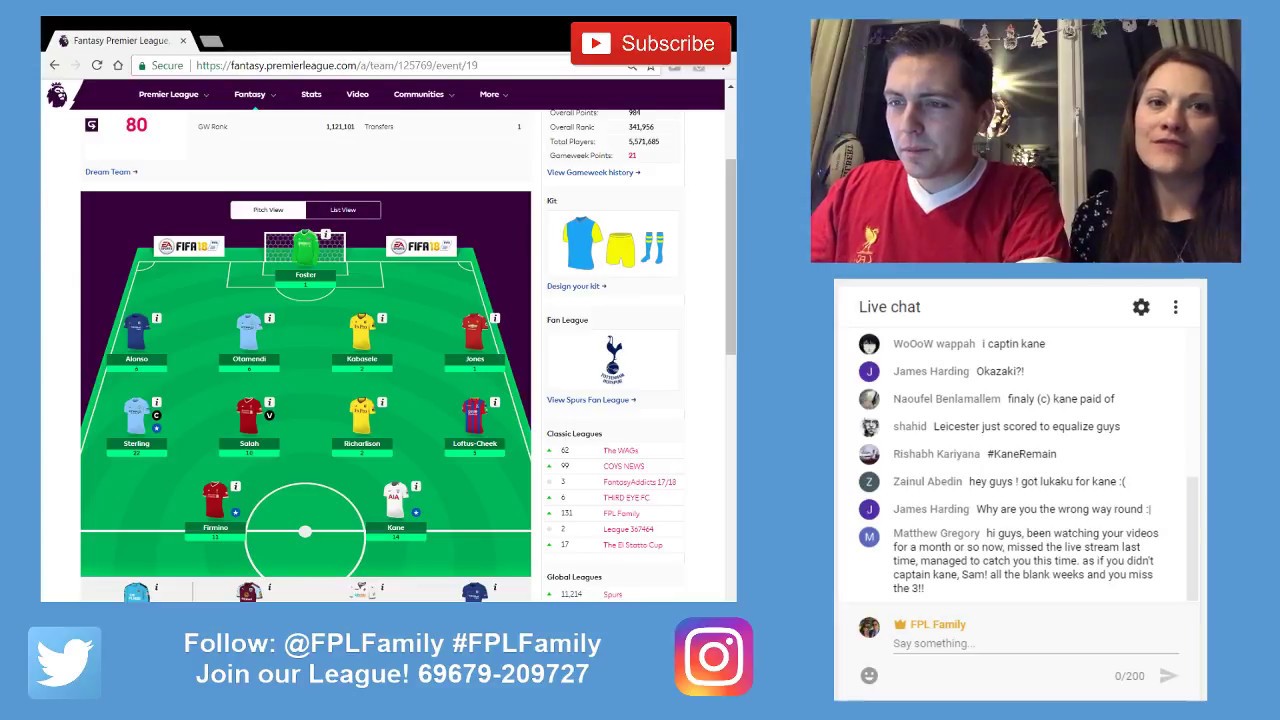 FPL Family Episode 30 - Gameweek 19 Reaction! LIVE STREAM **starts 5:34 ...