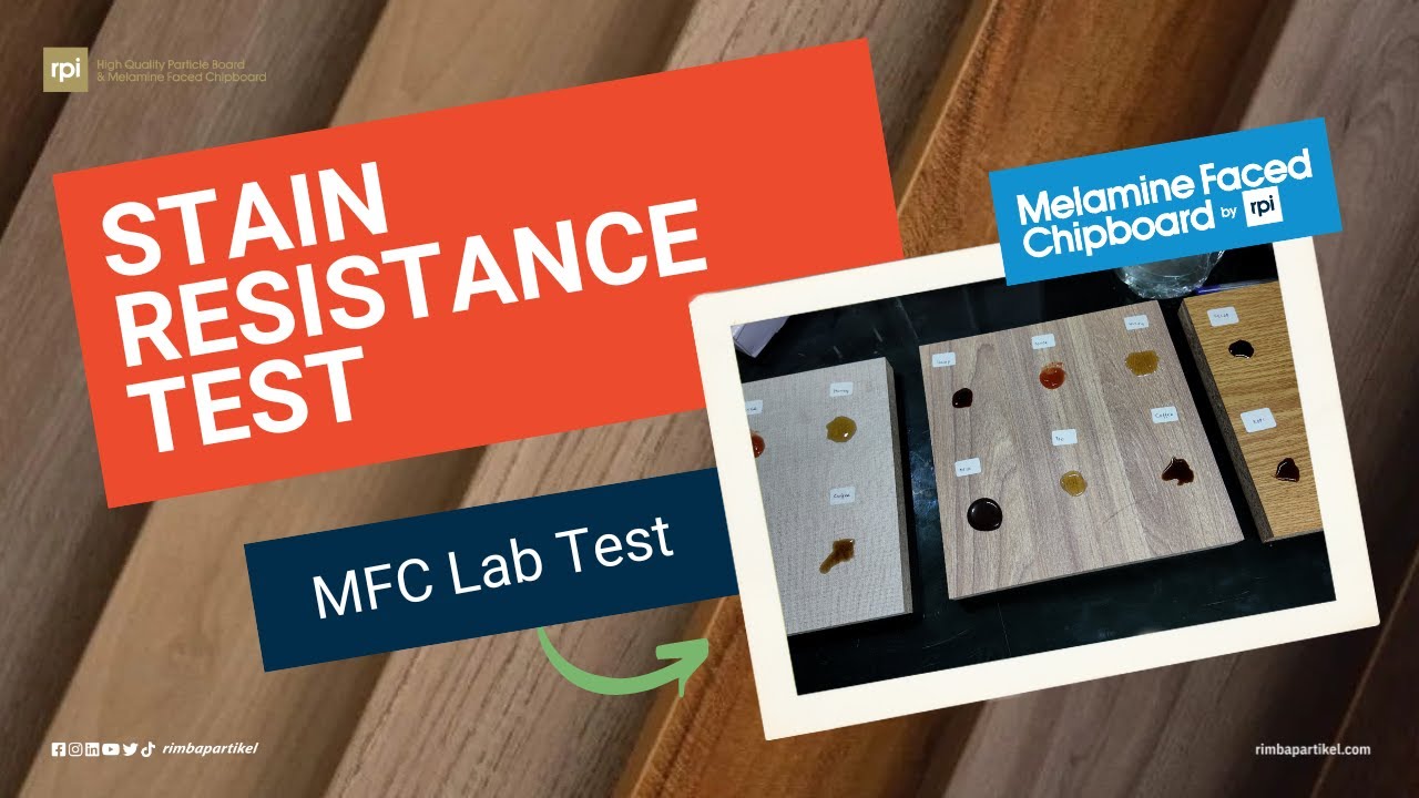 MFC Test Stain Resistance - Melamine Faced Chipboard by RPI - YouTube