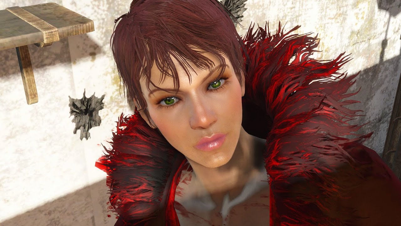 Fallout 4 Mod / Red Feathered Dress / Hides the Pip-Boy in 3rd person ...
