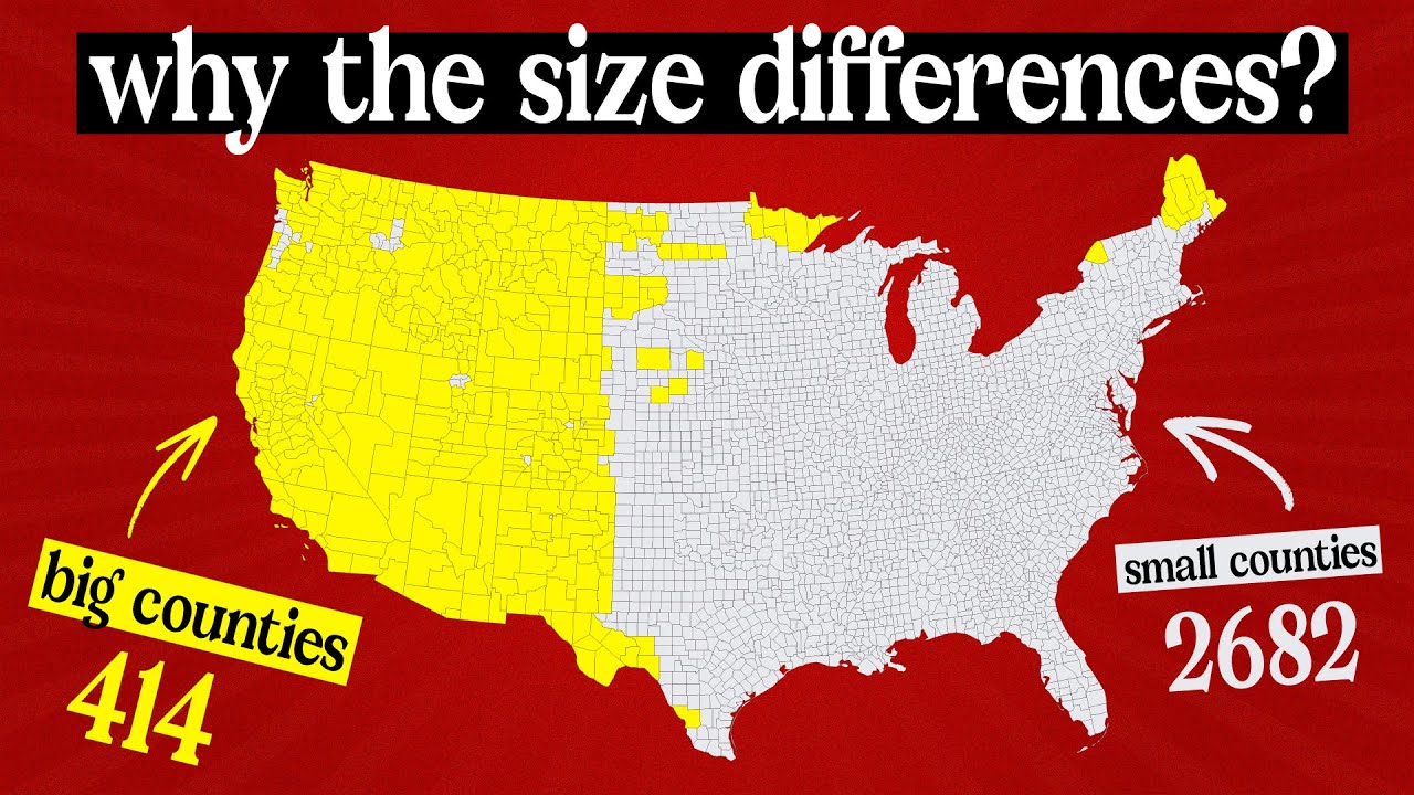 Why are US counties big in the West but small in the East? - YouTube