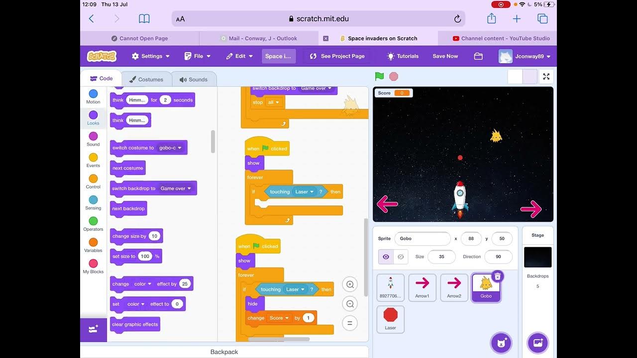 Making Space Invaders On Scratch Part 7 Youtube