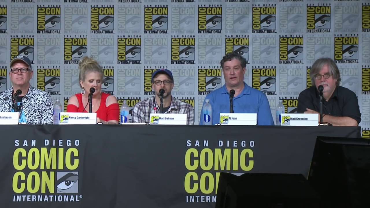 The crew of The Simpsons at Comic Con, San Diego - YouTube