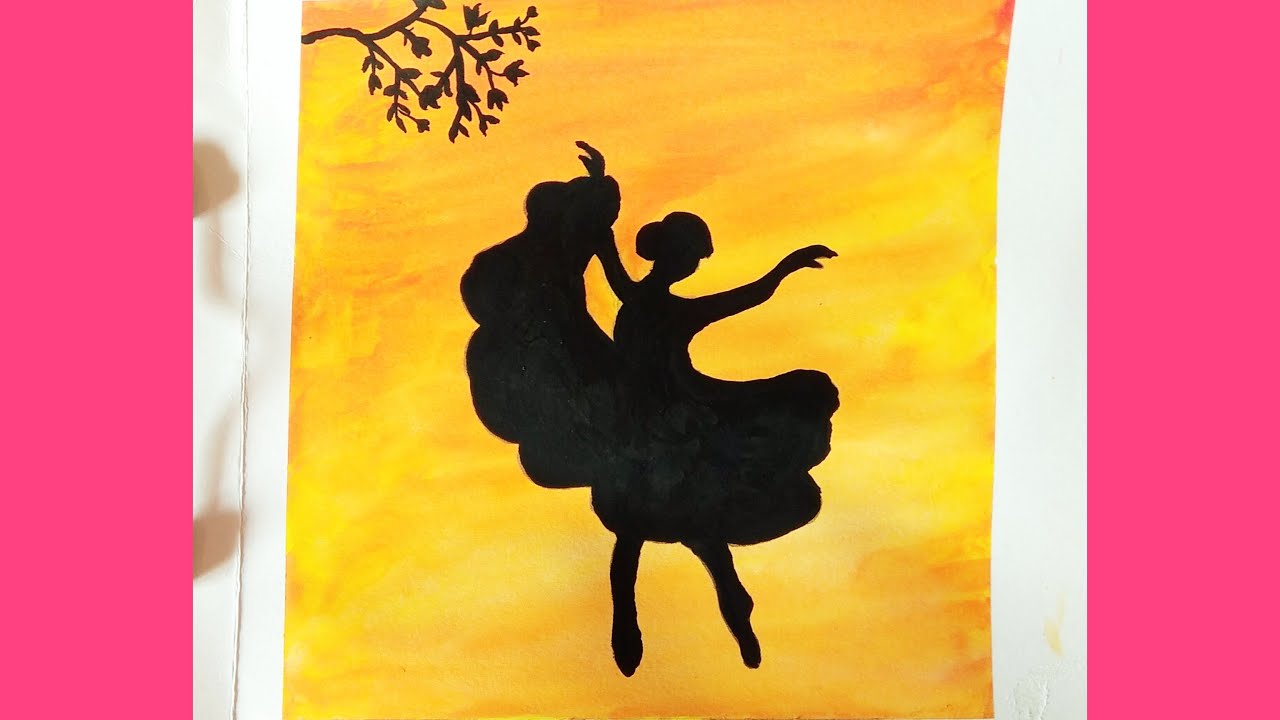 Dancing girl Shadow painting | Shadow drawing | Colour drawing | Renuka ...