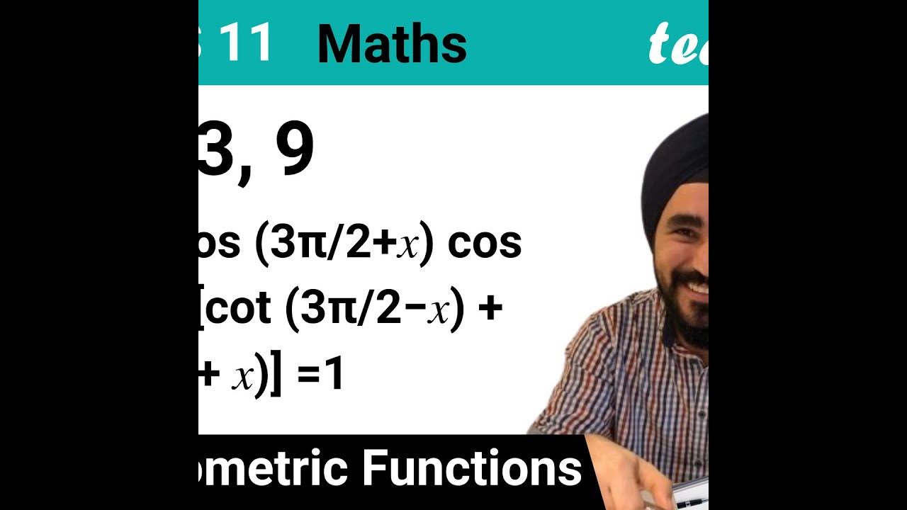 Ex 3.3, 9 - Prove cos (3pi/2+x) cos (2pi + x)[cot (3pi/2 - x) - Teachoo - YouTube