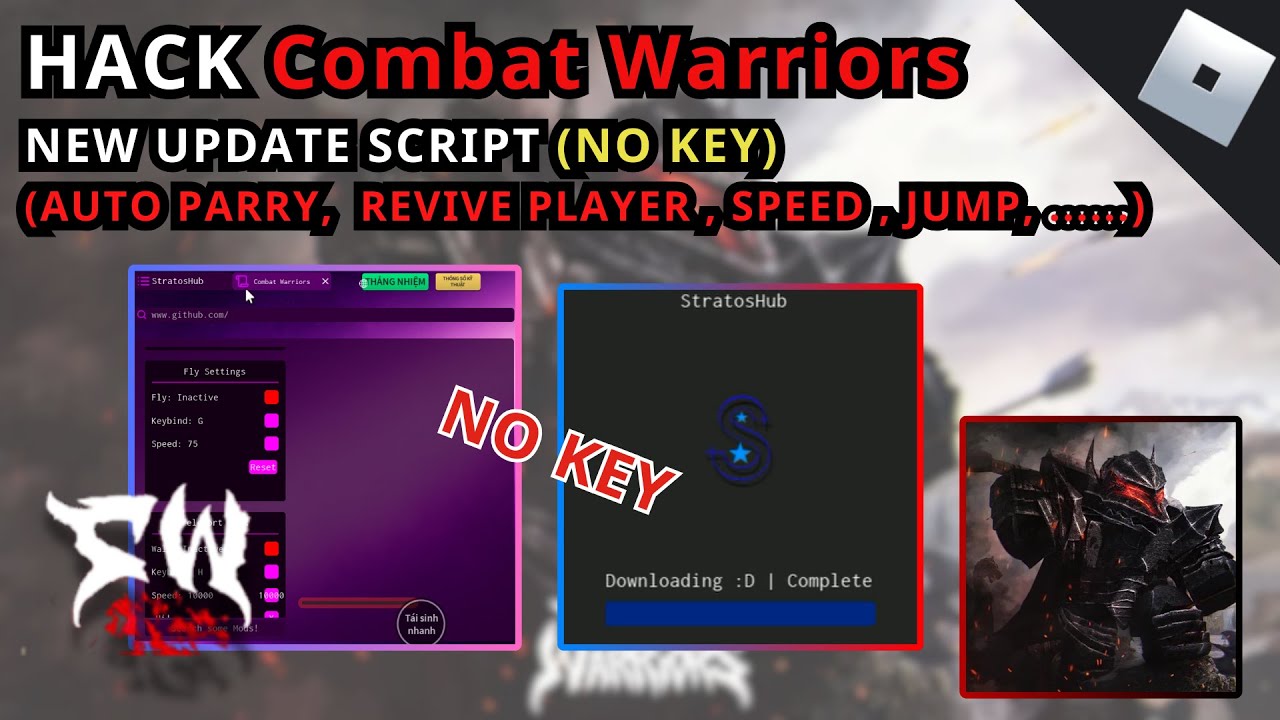 Hack Combat Warriors - NEW SCRIPT Stratos Hub (AUTO PARRY , SPEED , JUMP...) - HACK ROBLOX - RUM ...