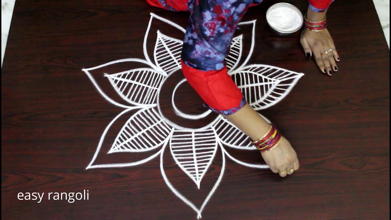 Free hand Friday rangoli designs || simple kolam with out dots ...
