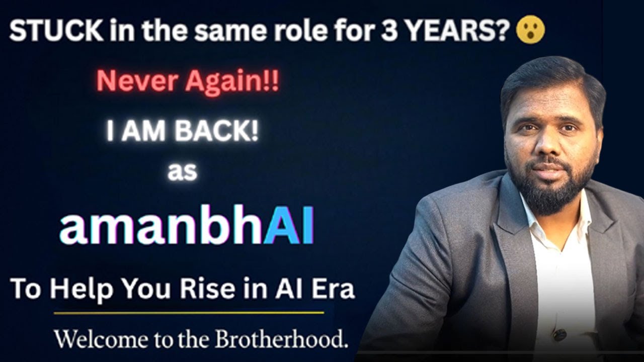 I am BACK To Guide You In The Era Of AI as amanbhAI - YouTube