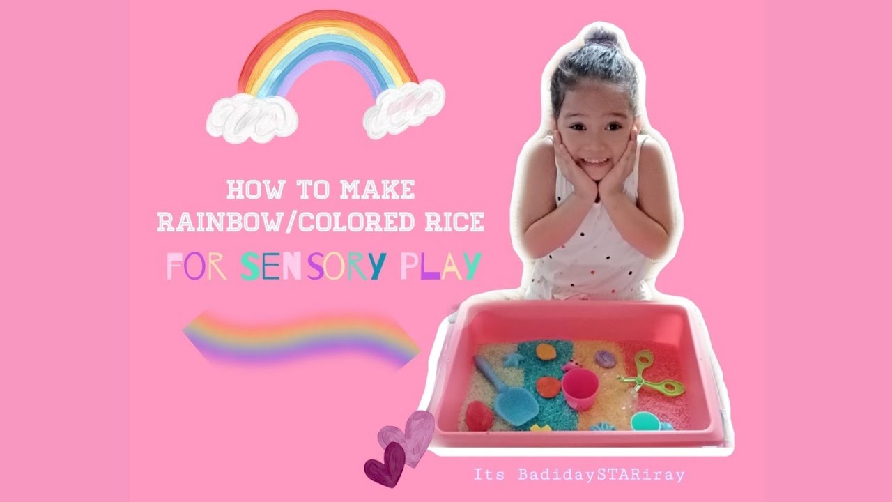 HOW TO MAKE RAINBOW RICE OR COLORED RICE for kids Sensory Play | Its ...