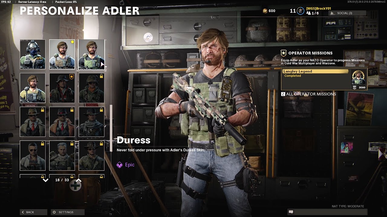 Multiplayer - Adler Operator Missions - Langley Legend - Black Ops Cold ...