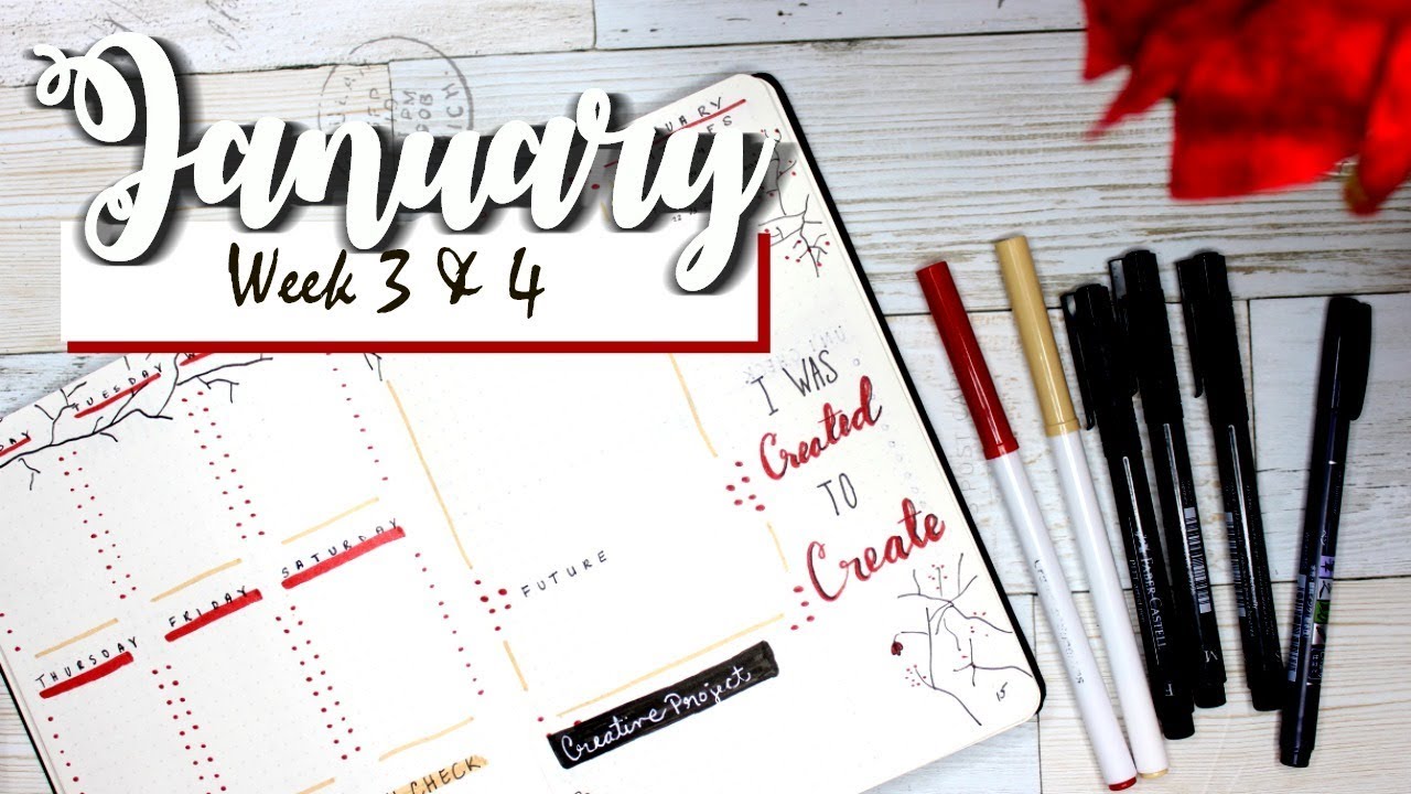 JANUARY WEEKLY SPREADS || JANUARY 2018 BULLET JOURNAL - YouTube