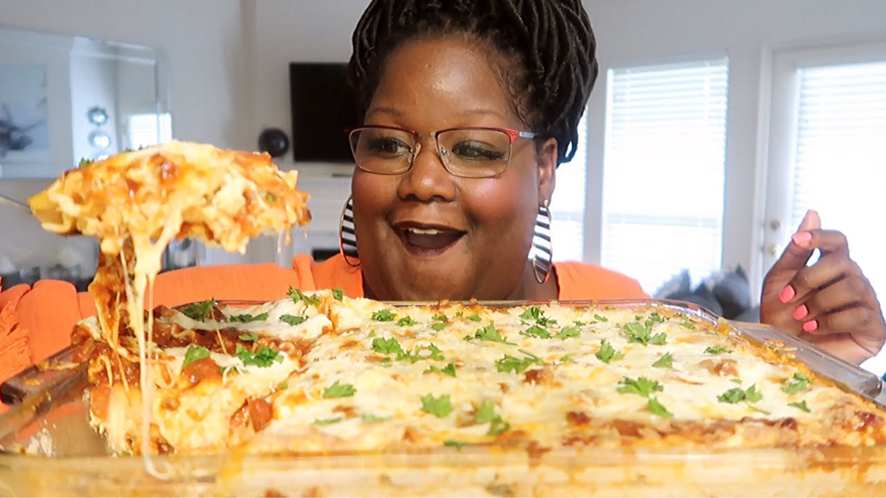 LASAGNA 먹방 MUKBANG + RECIPE - YouTube