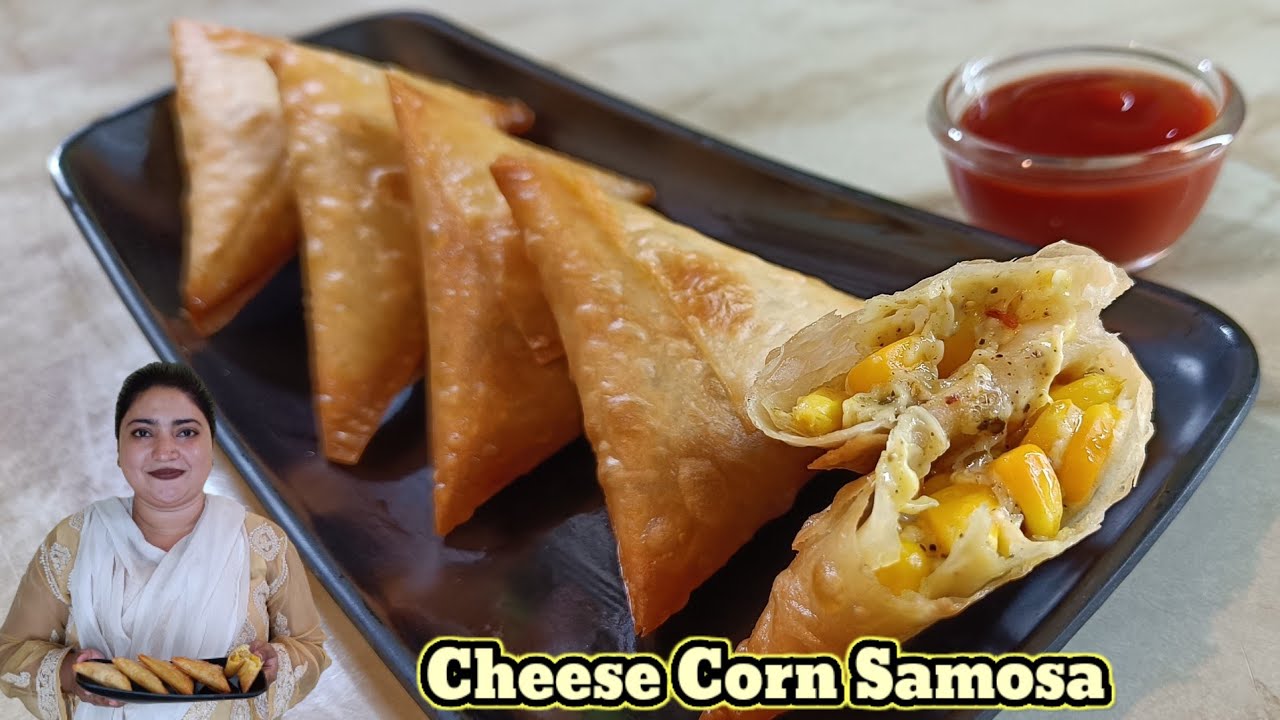 Cheese Corn Samosa | Corn & Cheese Samosa Easy Recipe | Samosa Recipe ...