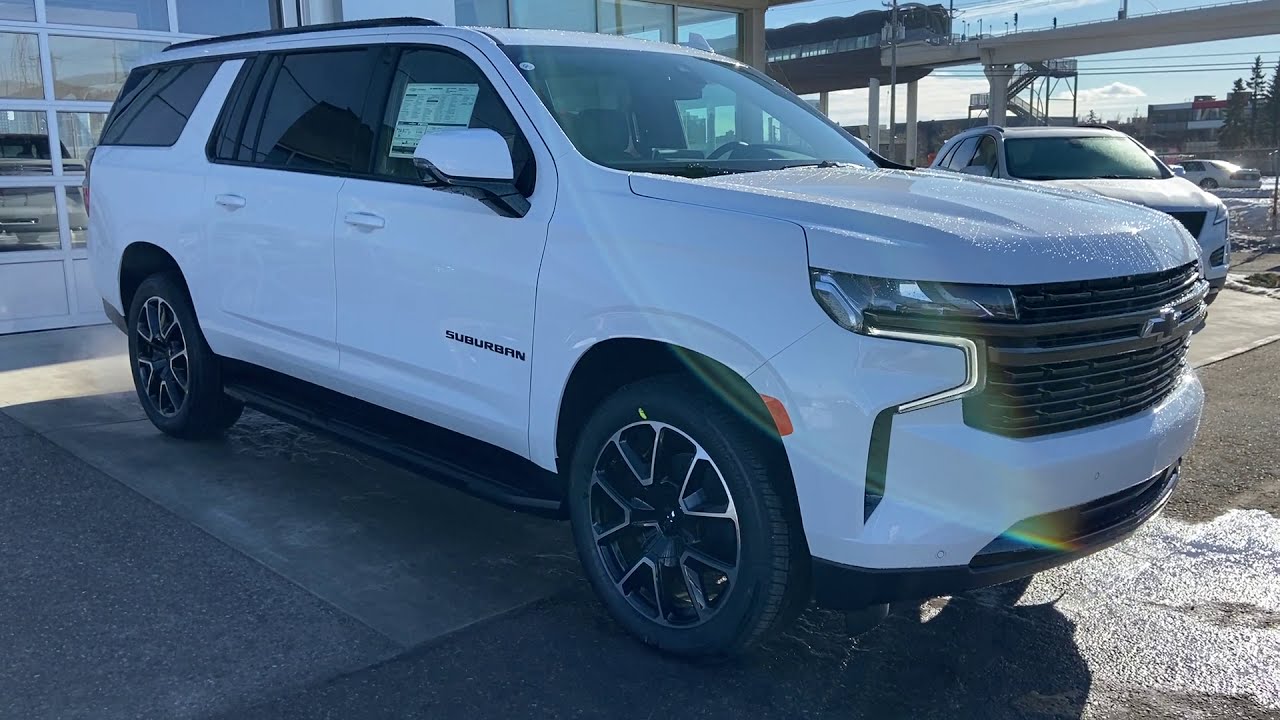 White 2021 Chevrolet Suburban RST Review - GSL GM City - Calgary - YouTube
