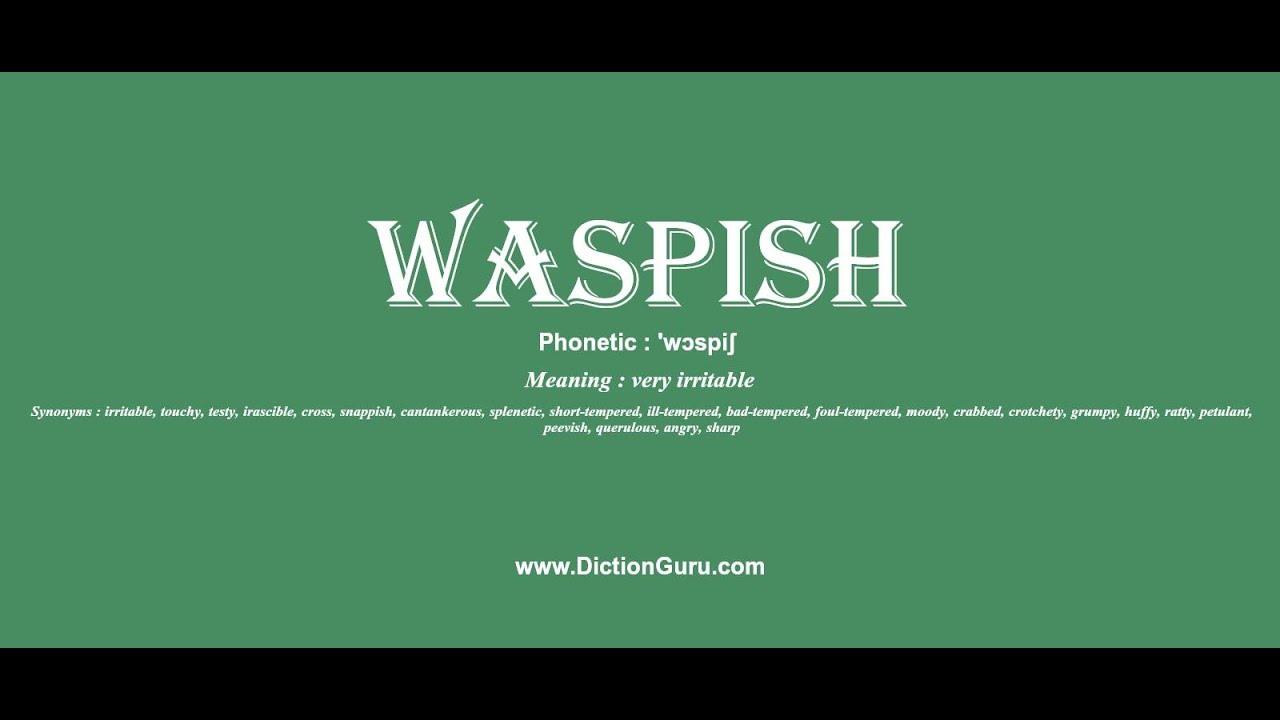 waspish: Pronounce waspish with Phonetic, Synonyms and Examples - YouTube