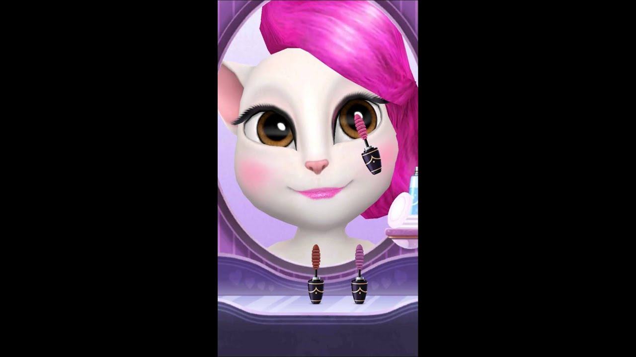 [My Talking Angela]Glam rock style and makeup #2 tutorial - YouTube