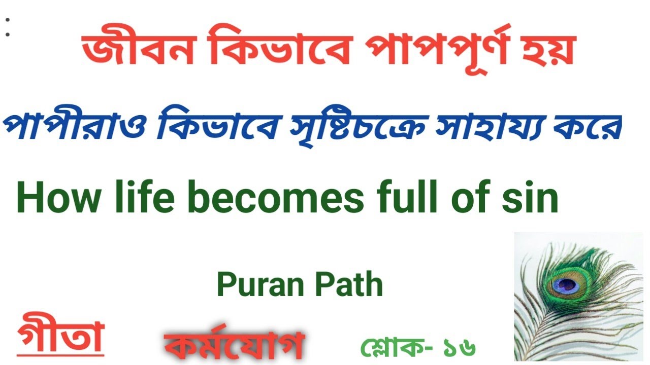 How life becomes full of sin /জীবন পাপময় হয় কিভাবে Karmayoga (shl-16 ...
