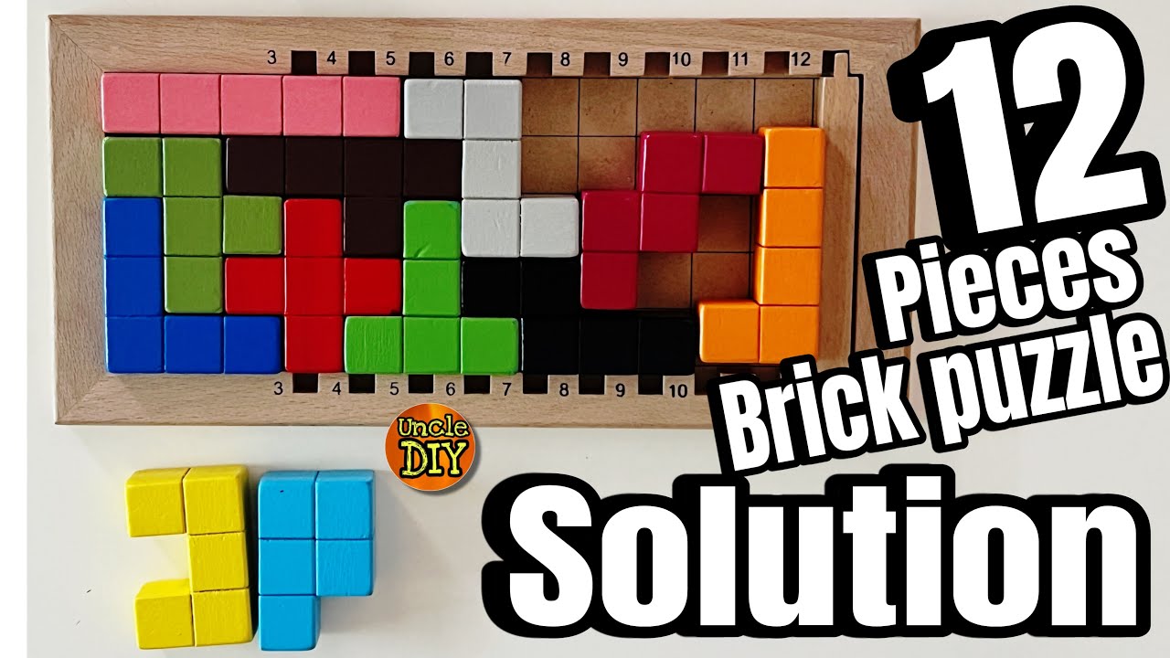 Russia 12 pcs puzzle brick games 俄罗斯方块解决方案 answer reveal Tetris games ...