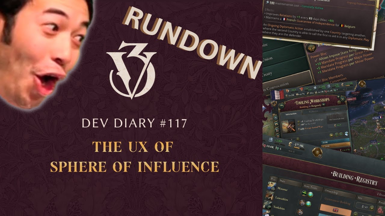 UX Update for Sphere of Influence - Dev Diary 117 Run Down - YouTube