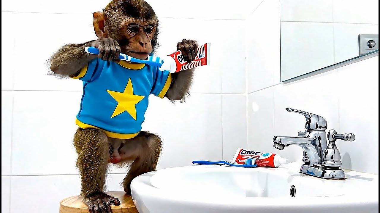 🐒 A Day with Monkey Baby DuDu – Wake Up, Eat & Clean! - YouTube