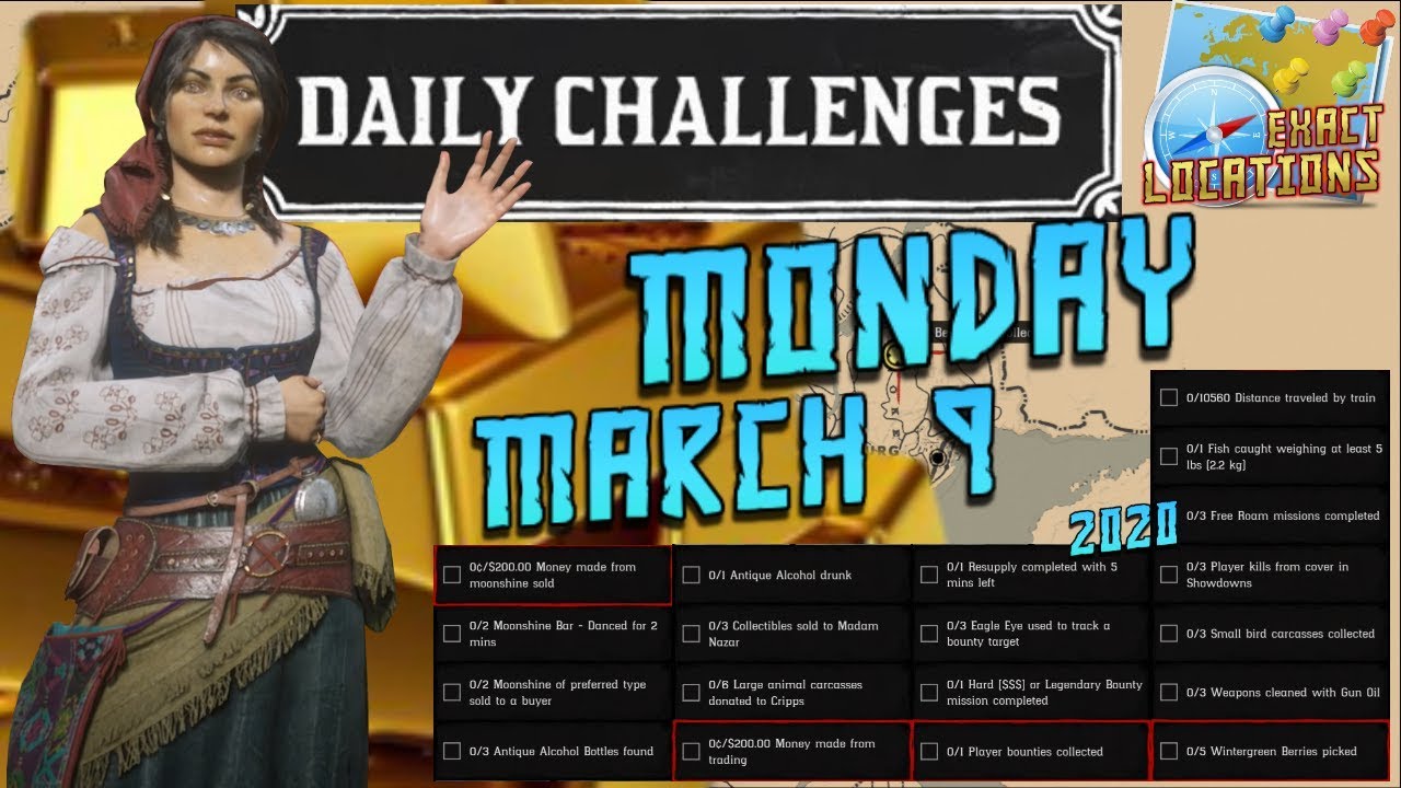 Daily Challenges Madam Nazar Wintergreen Berry Locations RDR2 Red Dead ...