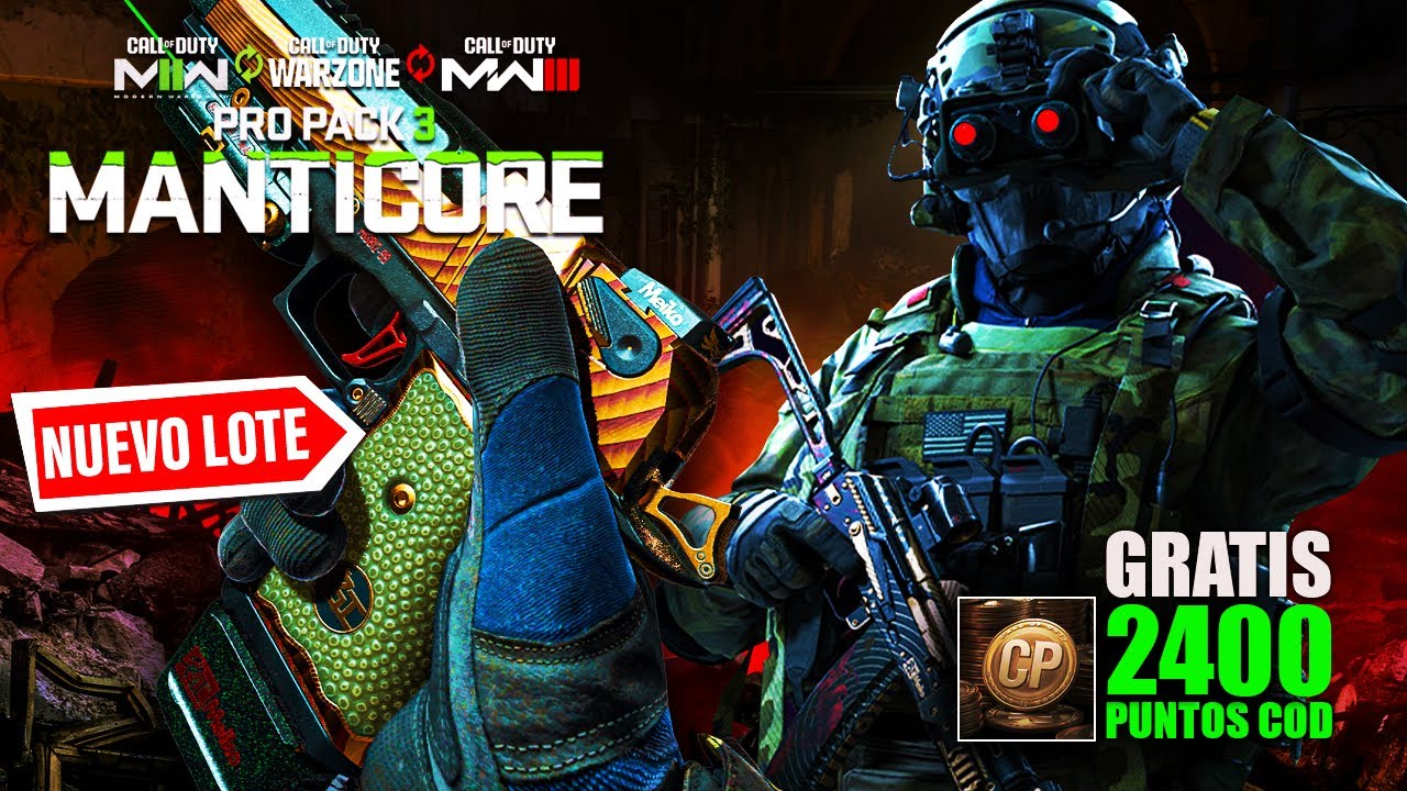 Lote PRO PACK 3 MANTÍCORA para WARZONE, MW2 Y MW3 (2400 COD POINTS ...
