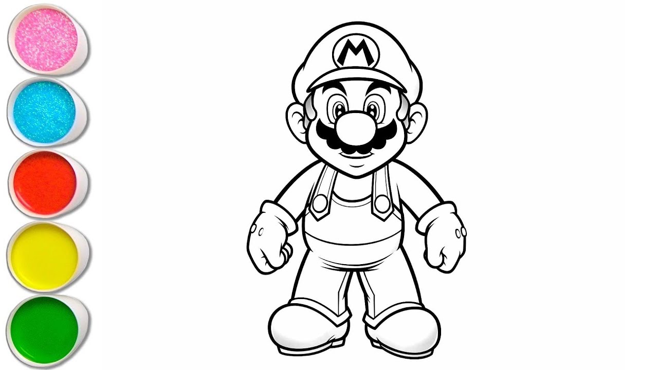 Cute Super Mario Drawing for kids, Painting & Coloring for kids ...