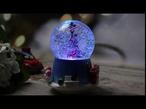 Romantik Aşıklar Temalı Işıklı Hareketli Kar Küresi ve Müzik Kutusu Püskürtmeli Büyük Boy