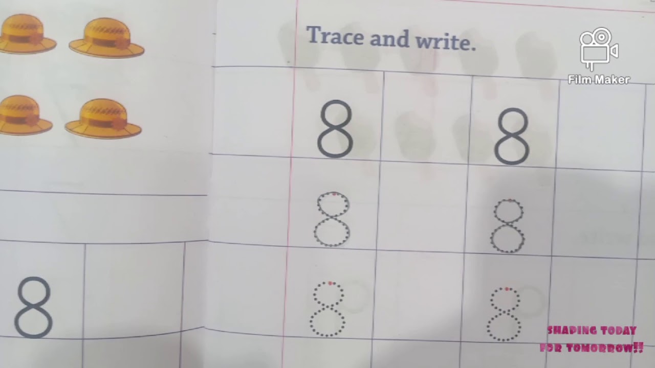 Steps to write number 8||Maths work|| - YouTube