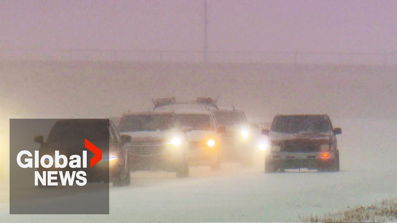 "It's crazy": Albertans deal with 1st snowy commute as winter returns ...