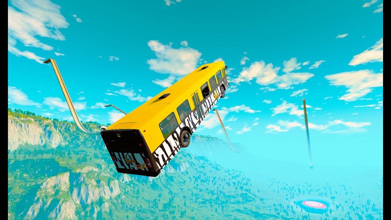 Bus Sky Jumping Mega Ramp Vli Map BeamNG Drive | Fahim Gaming - YouTube