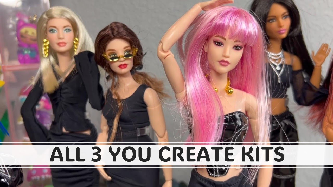 YOU CREATE Barbie Basics Kit 1, 2 & 3 - Unboxing, Review, Styling - YouTube