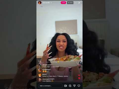 Cardi live | eating Chipotle | why she got her nose & boobs done + more