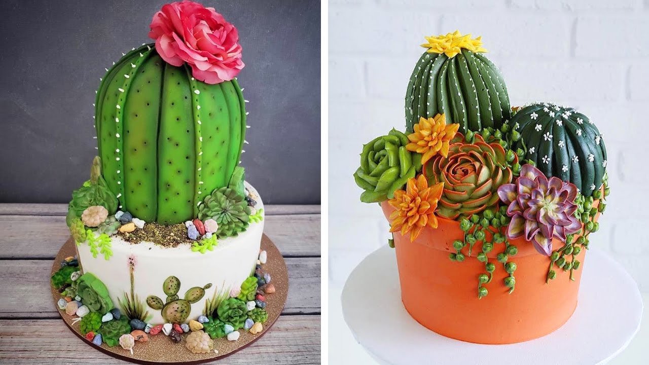 How to Make This Sweet Cactus Cake | So Beautiful Cactus Garden Cake ...
