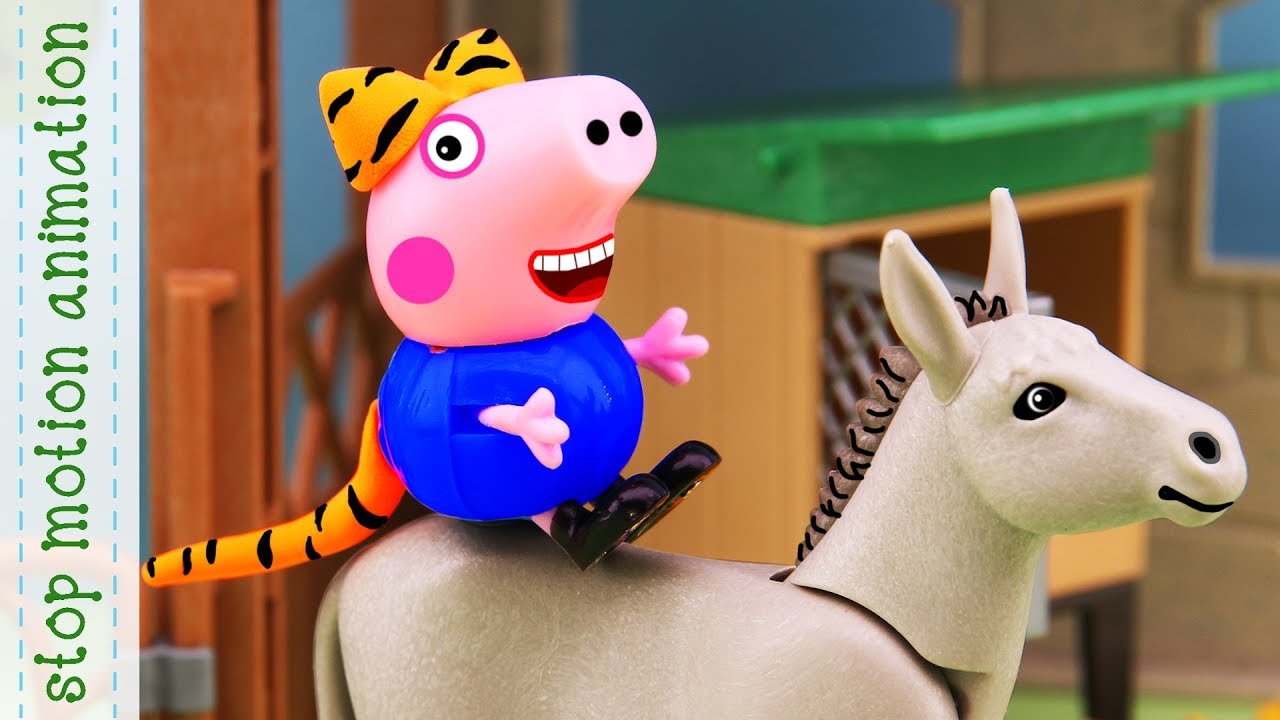 Tiger at the zoo. Peppa Pig toys Stop motion animation new episodes ...
