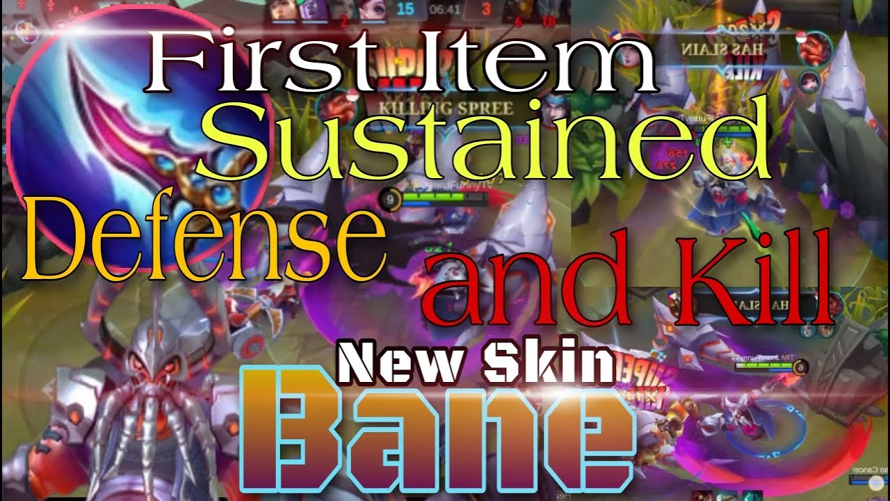 First Item? | Defense and kill? | New skin | MOBILE LEGENDS ( BANE ...