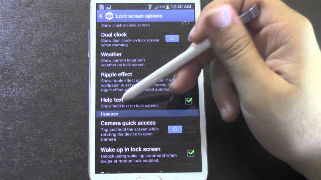 Galaxy Note 2 Lockscreen Settings & Features - YouTube